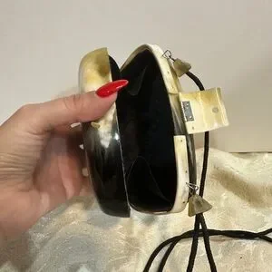 Bags | Vintage Tortoise Shell Lucite Hard Shell Purse With Detachable ...
